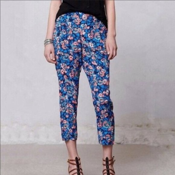 Anthropologie | Pants & Jumpsuits | Elevenses Cora Floral Printed ...